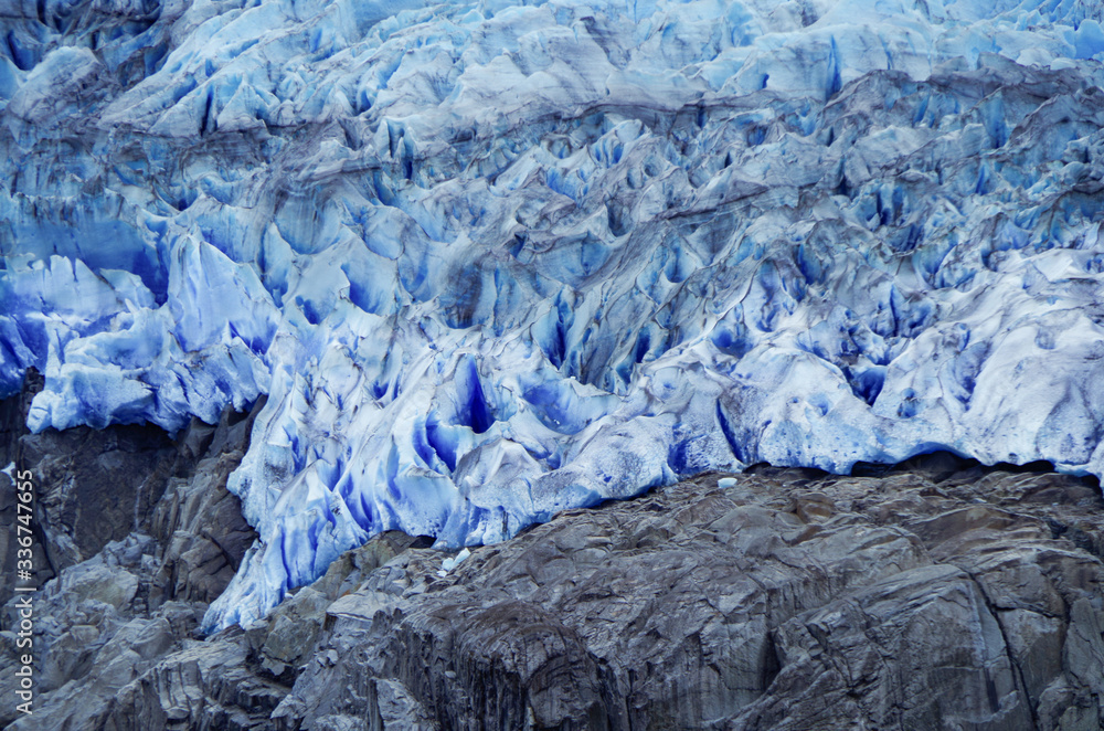 Panoramic breathtaking view of Tempanos Glacier and ice field in the ...