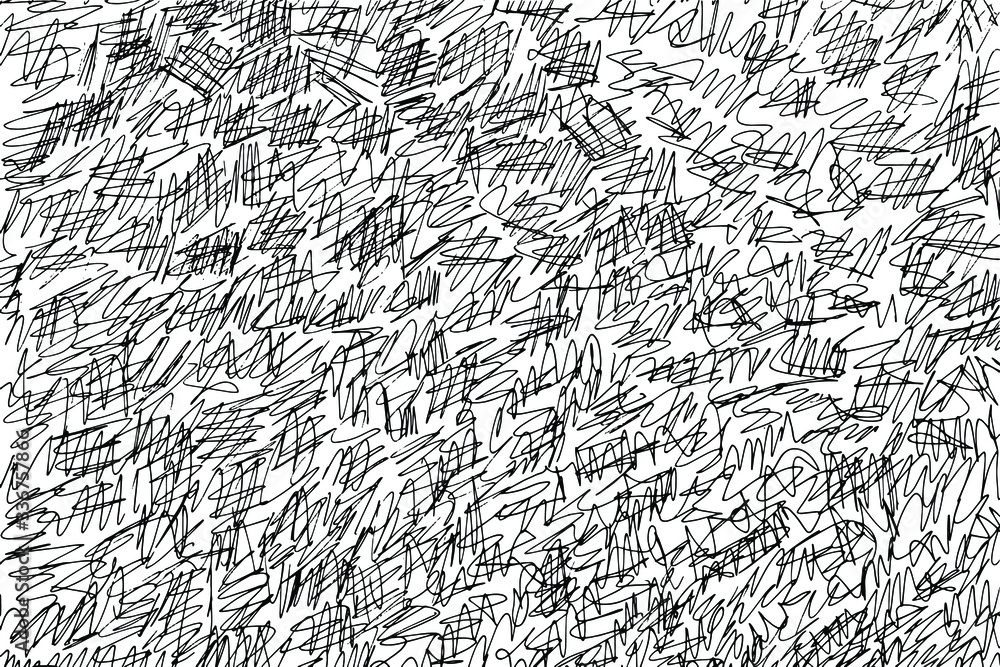 Grunge texture of unreadable handwritten doodles. An abstract ...