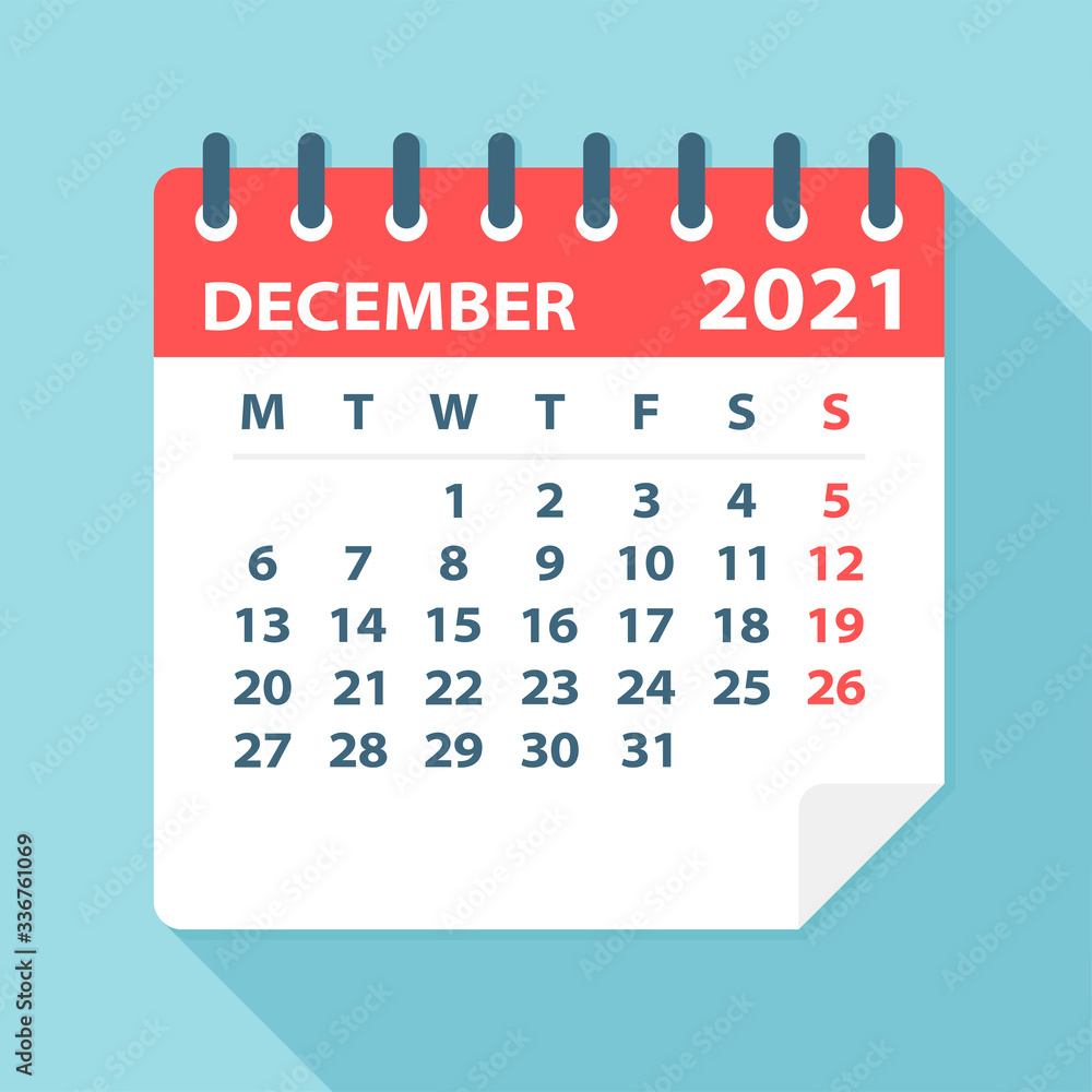 December 2021 Calendar Leaf - Vector Illustration Stock Vector | Adobe ...