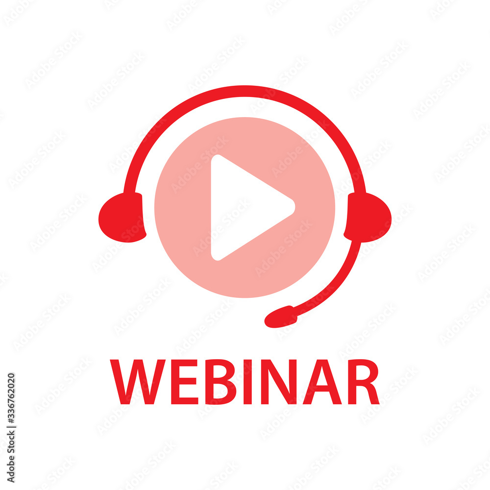 vector logo for online webinar, web conference Stock Vector | Adobe Stock