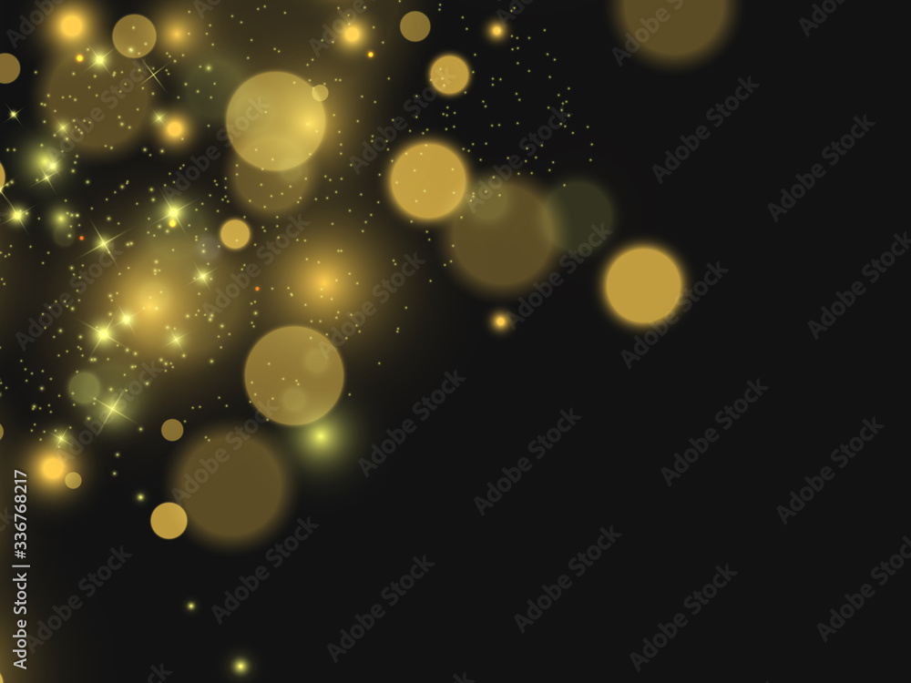 Gold sparks glitter special light effect. Vector sparkles on ...