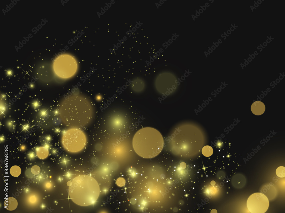 Gold sparks glitter special light effect. Vector sparkles on ...