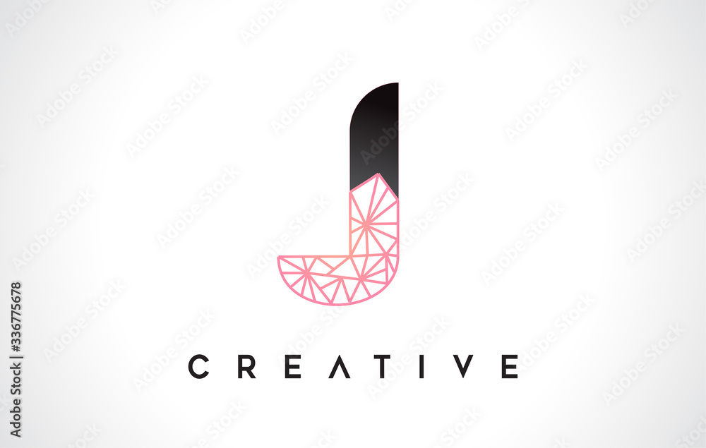 Letter J Beauty Logo. J Letter Design Vector with Origami Look Vector ...