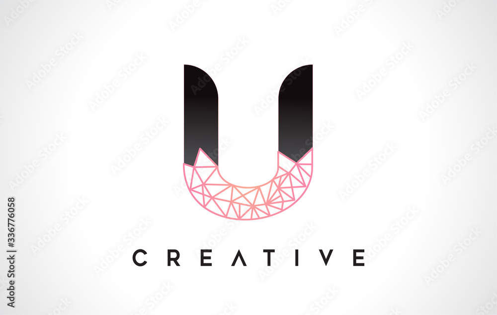 Letter U Beauty Logo. U Letter Design Vector with Origami Look Vector ...
