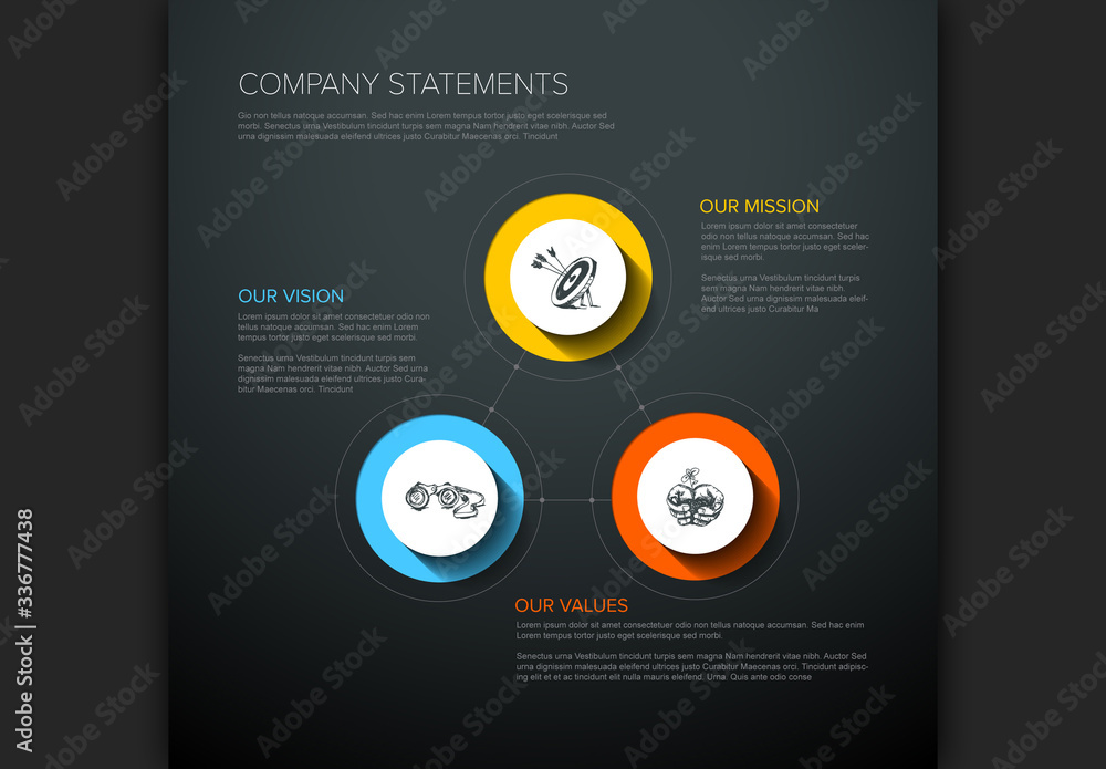 Company Profile Statement with Mission, Vision, Values Stock Template ...