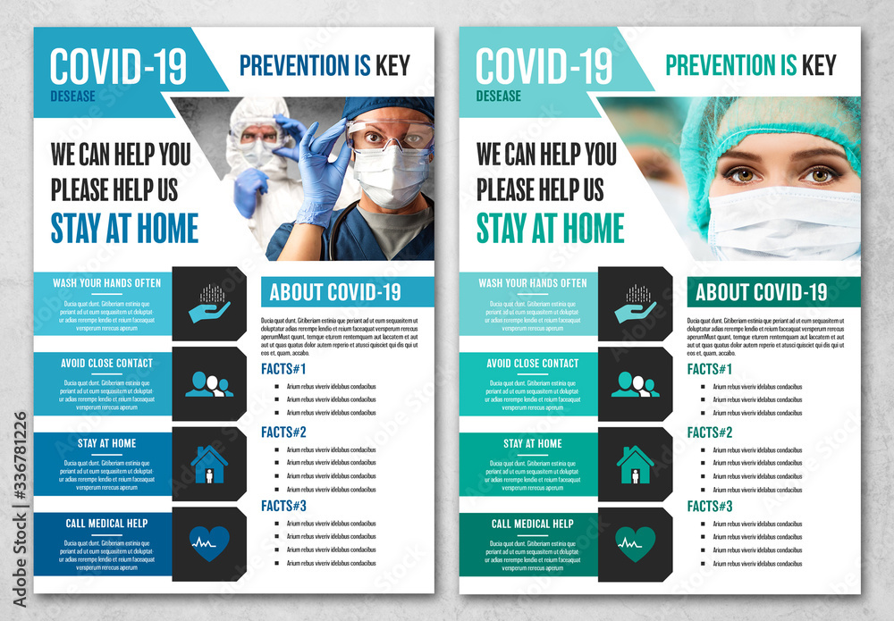 COVID-19 Flyer Layout Stock Template | Adobe Stock
