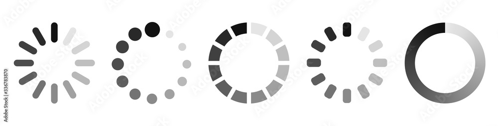 Loading icon set. Load bar collection. Vector illustration Stock Vector ...