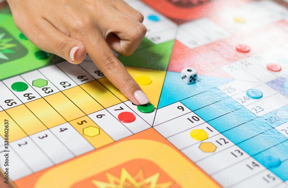 board game. of parchis to play with the family and not be bored Stock ...