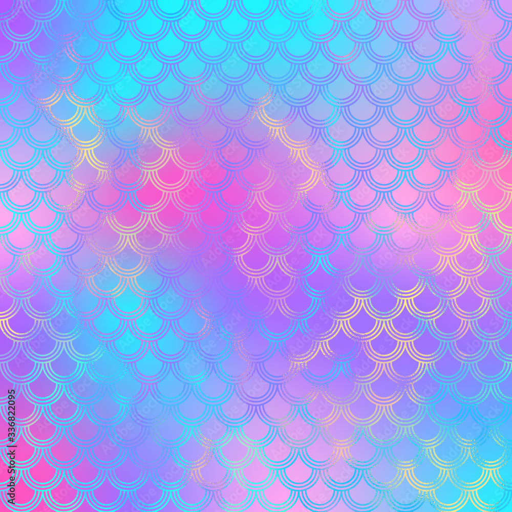 Holographic Mermaid Scales on Gradient Background - Cute holographic ...