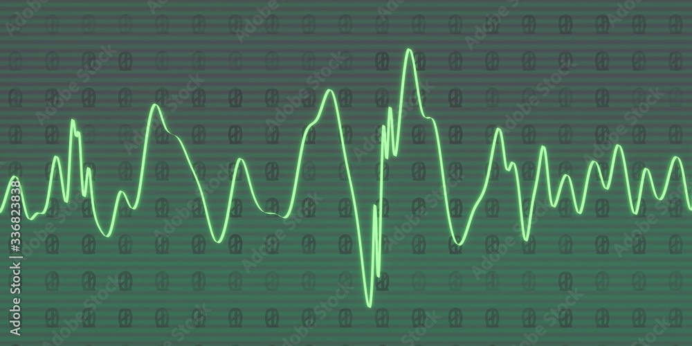 green sound wave curve background 3d illustration render green modern ...
