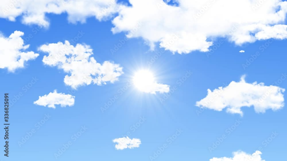 Beautiful Blue Sky with Clouds loop Animation background Green Screen ...