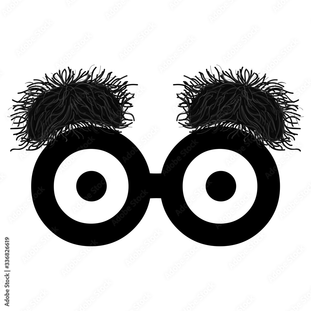 Funny eyes with bushy eyebrows Stock Vector | Adobe Stock