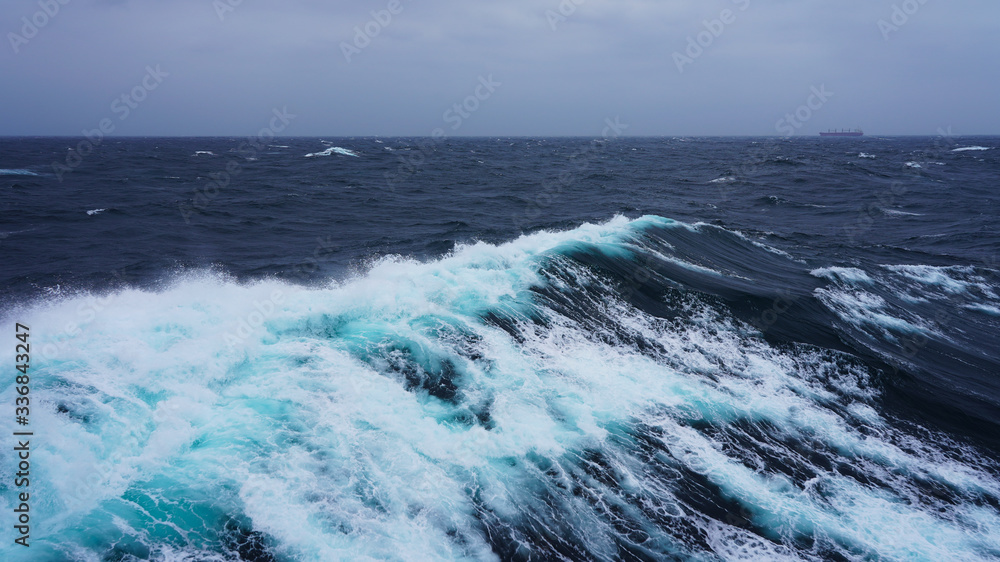 Texture of stormy ocean sea water splash and seething foam Stock Photo ...