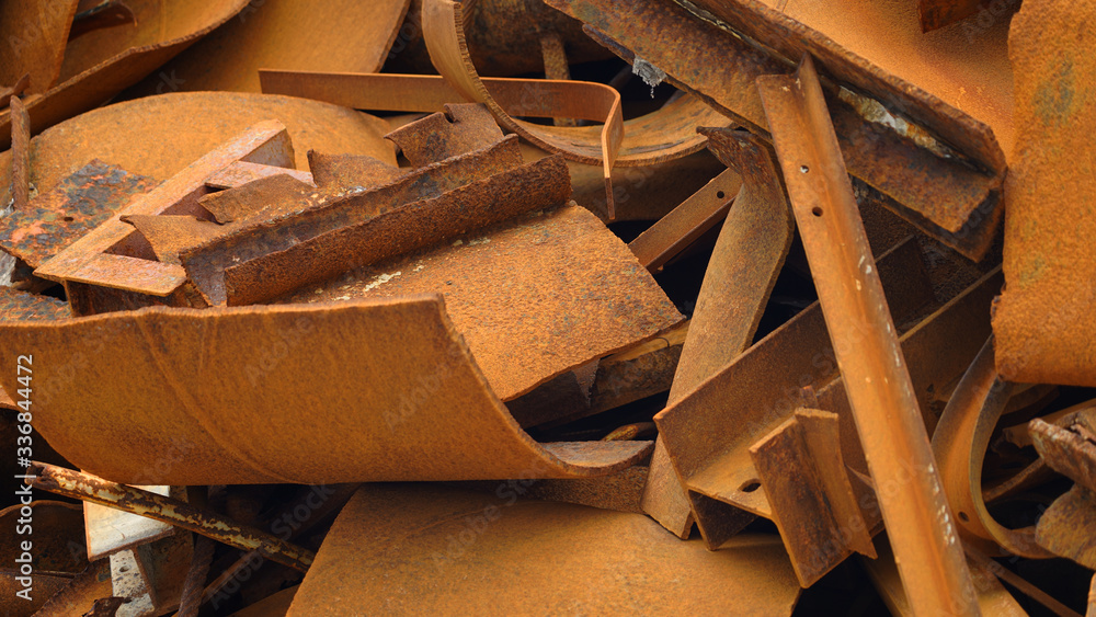 Dump of rusty metal. metal structures and scrap metal texture. non ...