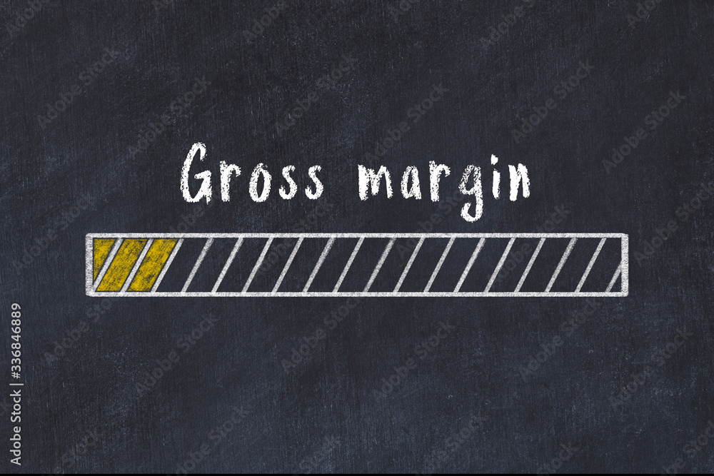 Chalk drawing of progress bar at the beginning. Evaluating of KPI ...