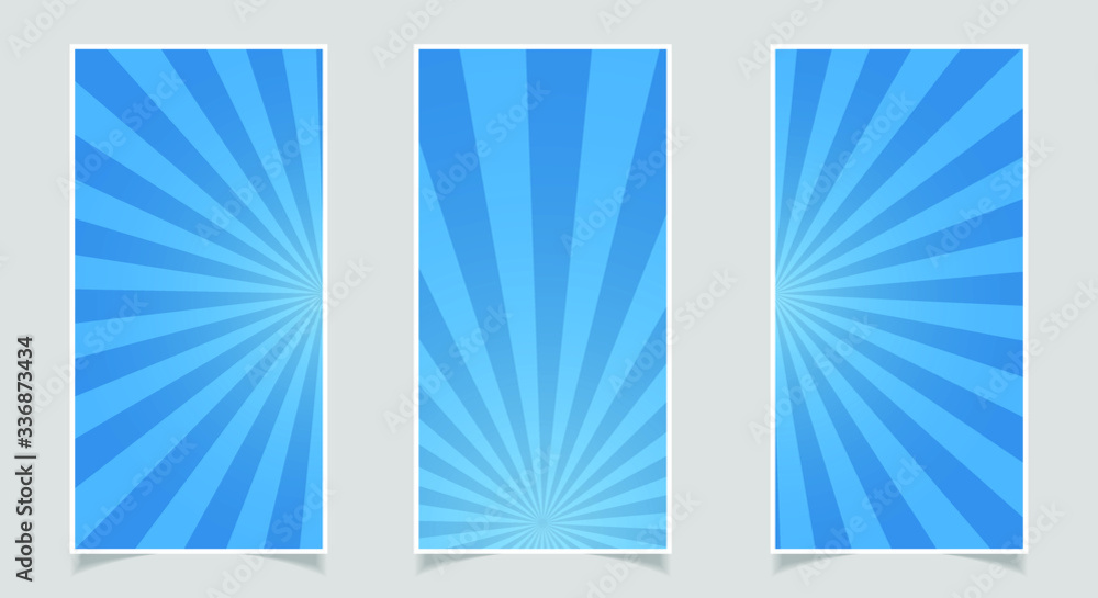 Abstract sunburst rays banner set. Sunshine vector background. Abstract ...