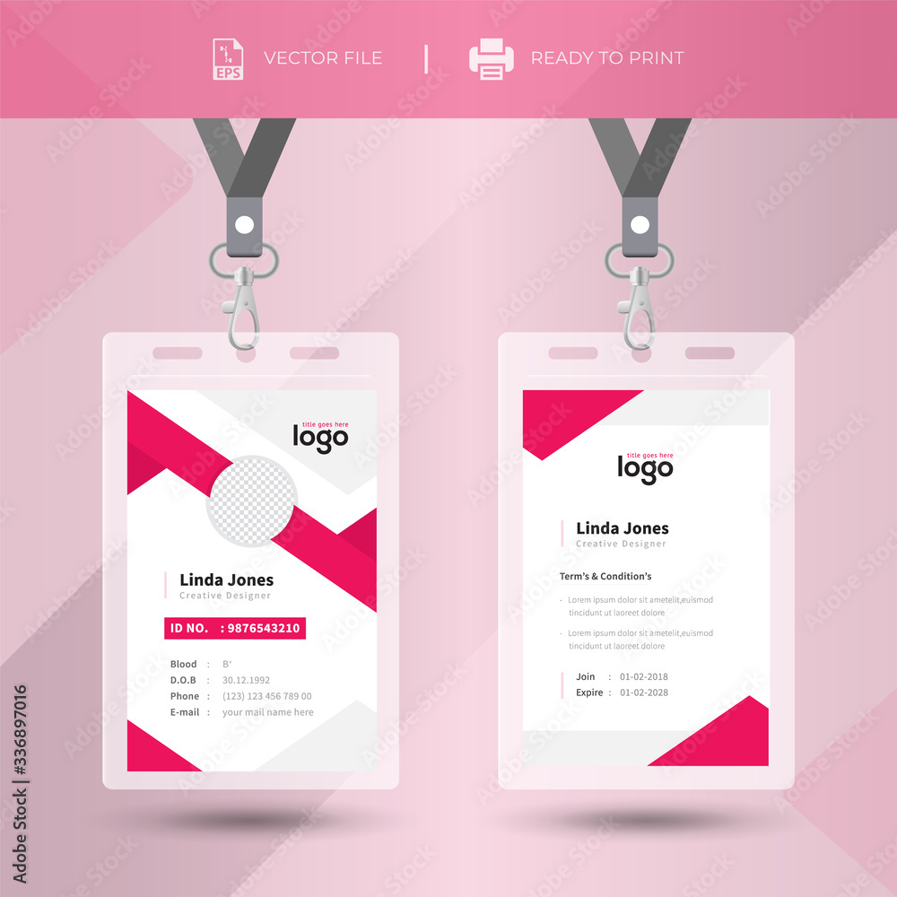 Abstract & Creative Id Card Design Vector Template. Mordrn Identity ...