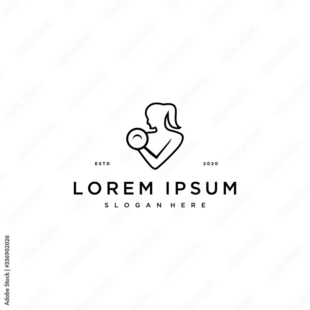 fitness woman logo design concept vector Stock Vector | Adobe Stock