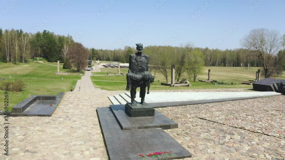 Video Stock Village of Khatyn in Belarus. The Unconquered Man sculpture ...
