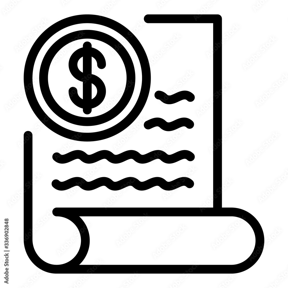 Office money report icon. Outline office money report vector icon for ...