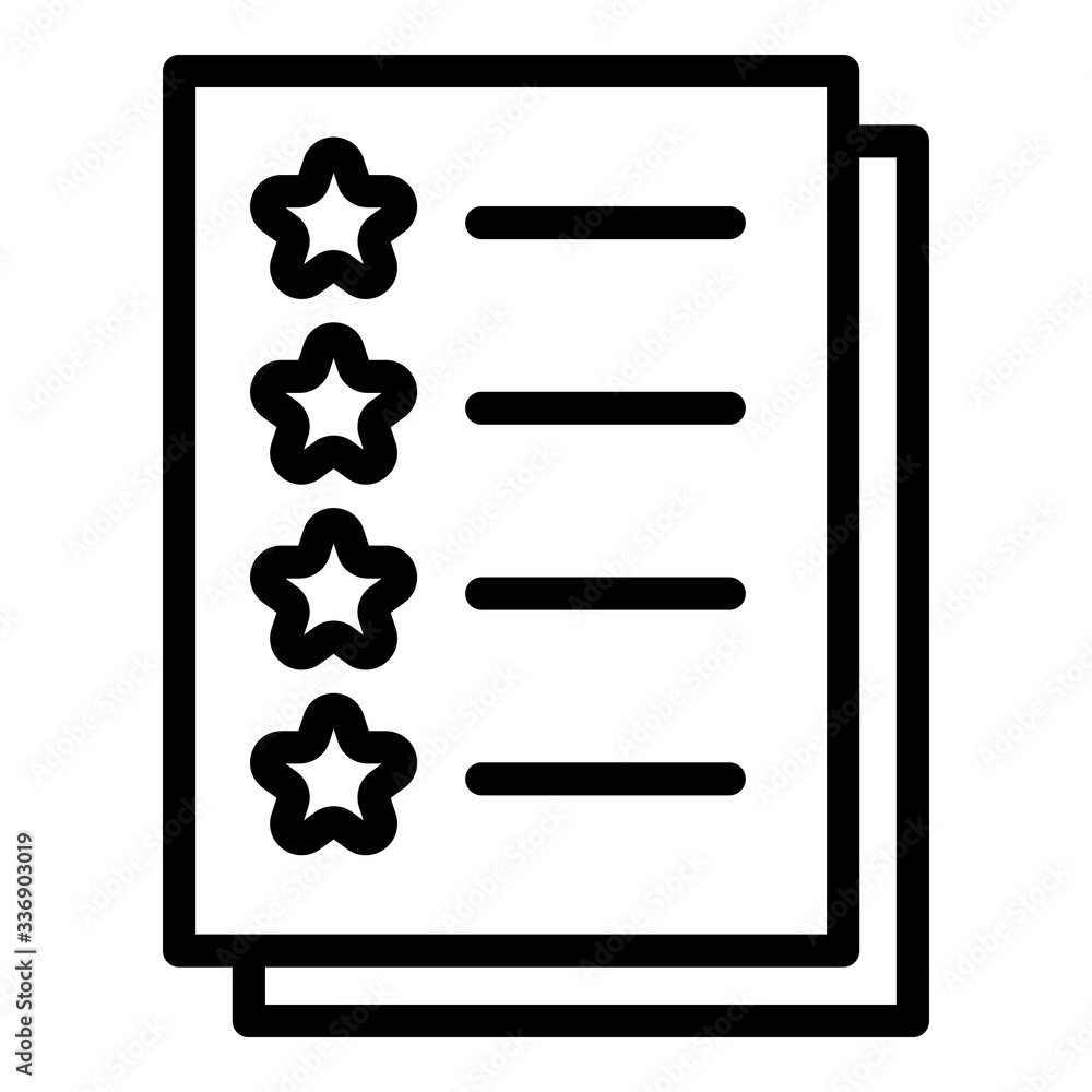 Star points checklist icon. Outline star points checklist vector icon ...