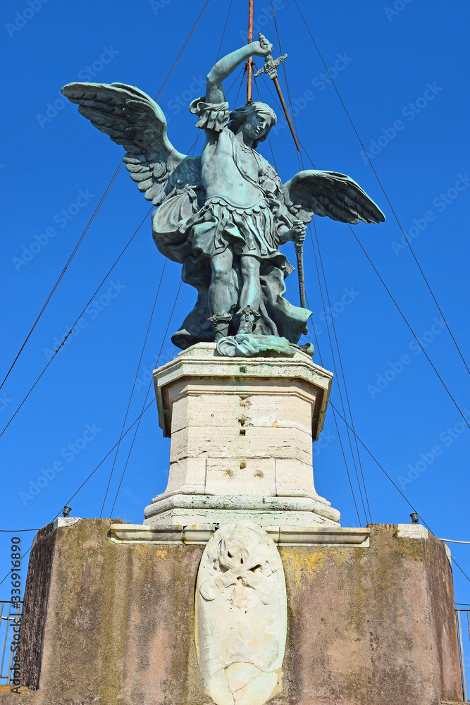 St. Michael the Archangel, Castle Sant Angelo, Rome Stock Photo | Adobe ...