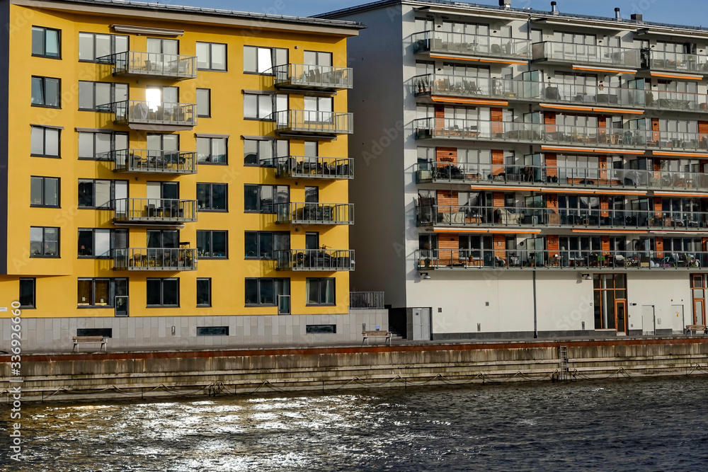 Stockholm, Sweden The eco neighbourhood of Hammarby Sjostad. Stock ...
