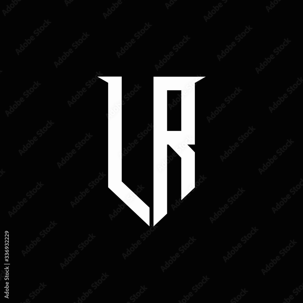 LR logo monogram with emblem shield style design template Stock Vector ...