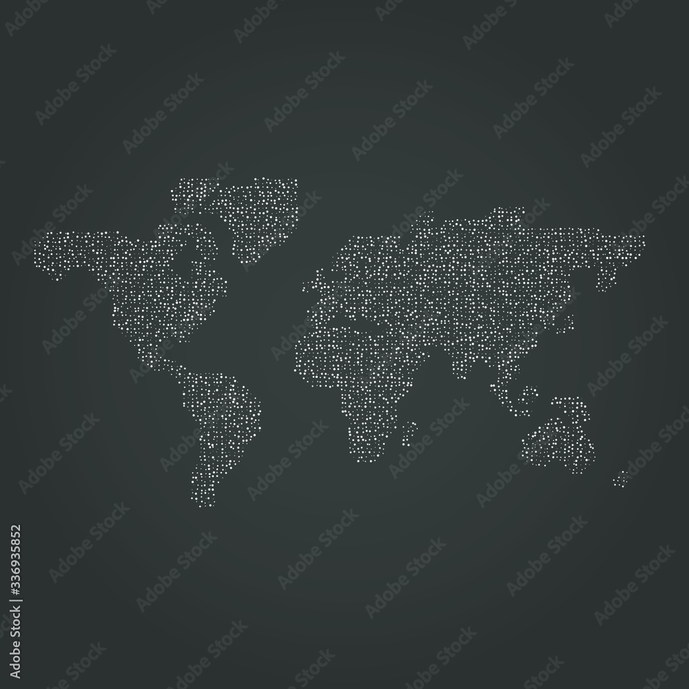 Vector Dotted World Map Background Light and Dark Grey for ...