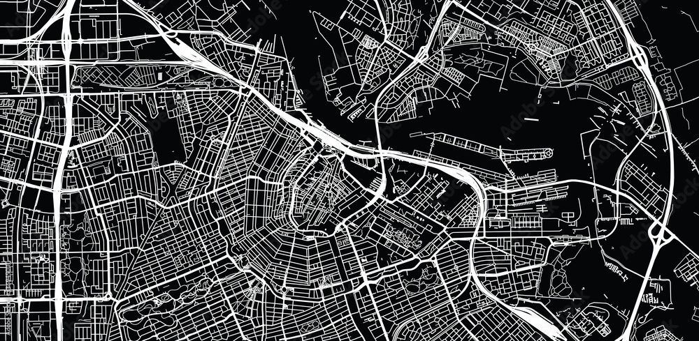 Urban vector city map of Amsterdam, The Netherlands Stock Vector ...