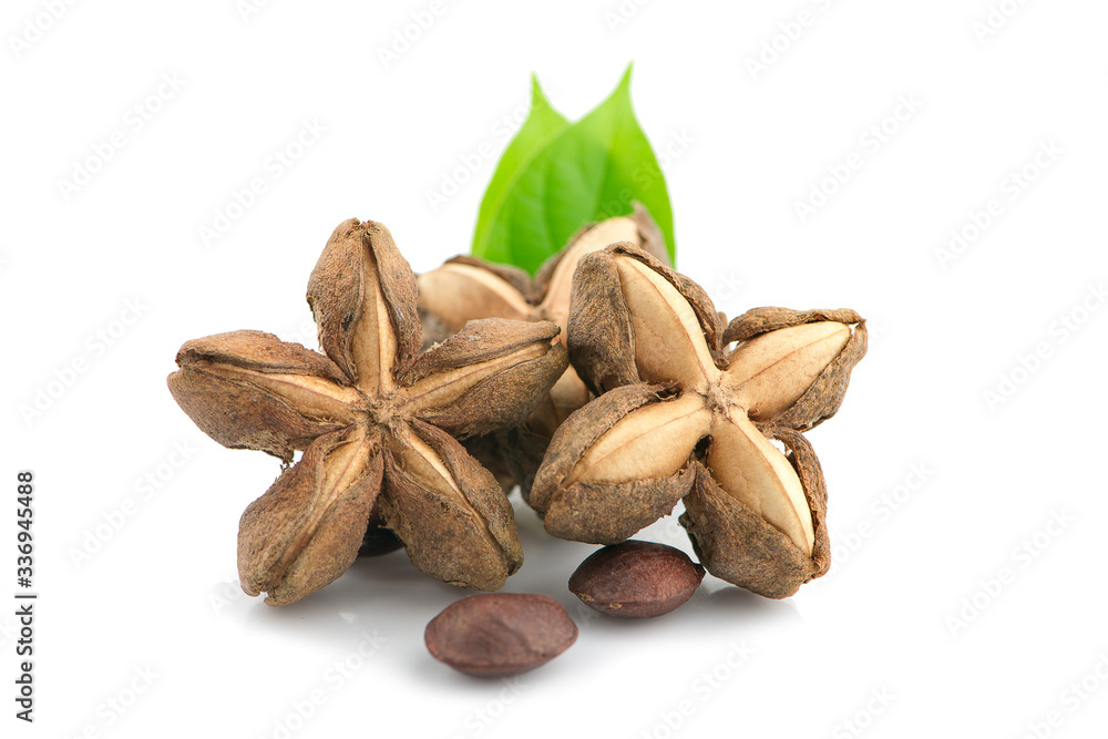 Foto de Nuts Incas , sacha inchi peanut seed an isolated on white ...