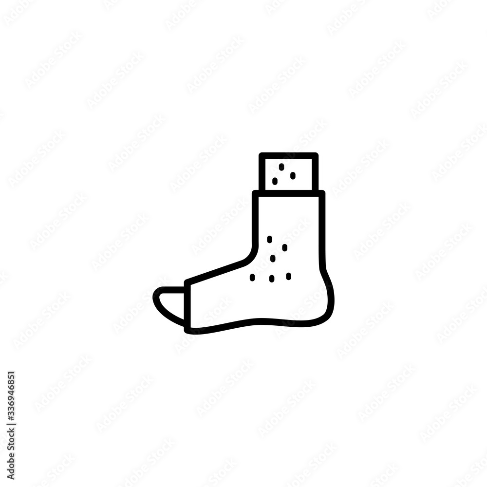 Plastered foot icon. Broken leg icon. Broken feet with bandage illustration symbol design ...