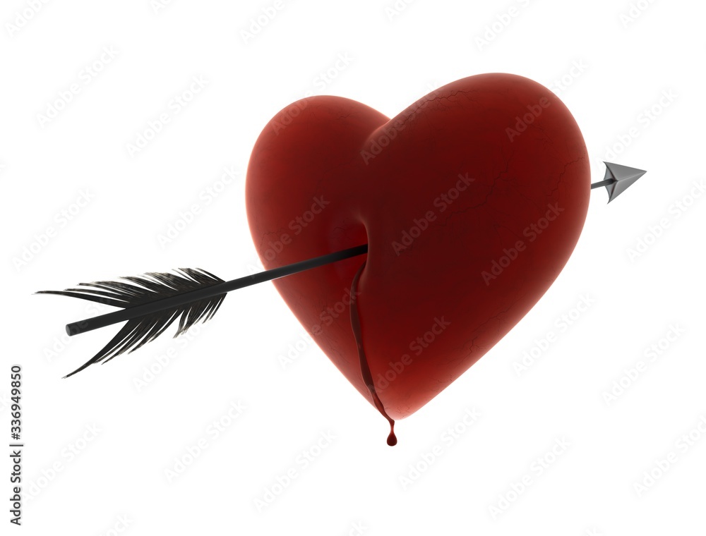 Cupid Shooting Arrow Into Heart