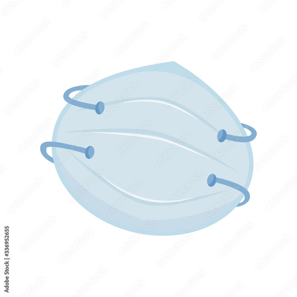 Dust mask cartoon vector illustration. Face protection from virus ...