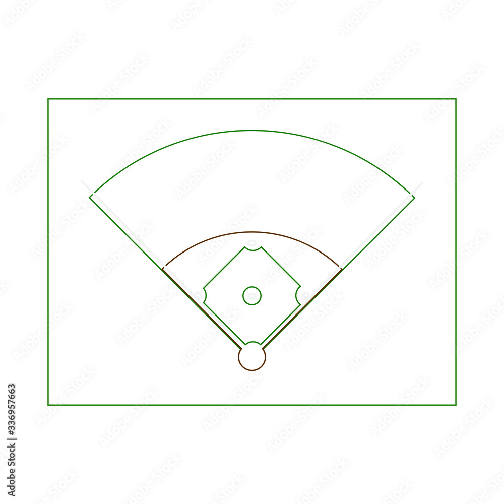 baseball field, vector on white background Stock Vector | Adobe Stock
