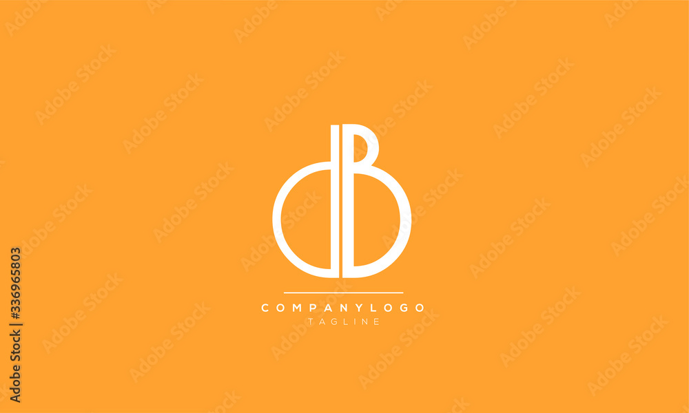 Db Bd D B Letter Logo Alphabet Monogram Initial Based Icon Design Stock
