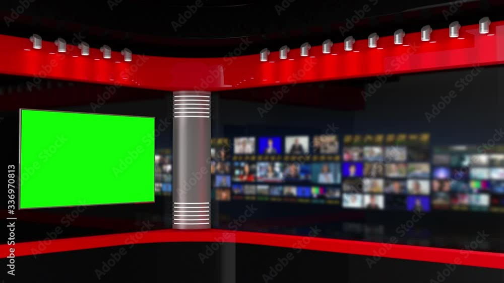 Tv Studio. Studio. News studio.Blue background. Newsroom Background for ...