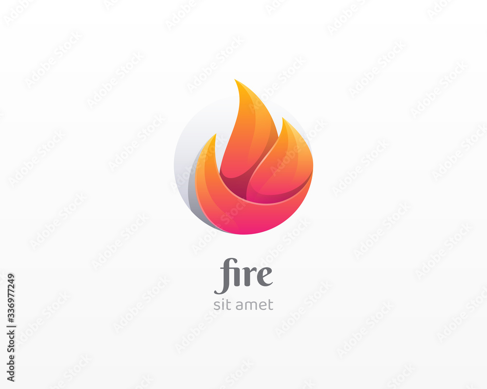 Fire logo. Creative circle with abstract fire logo Stock Vector | Adobe ...