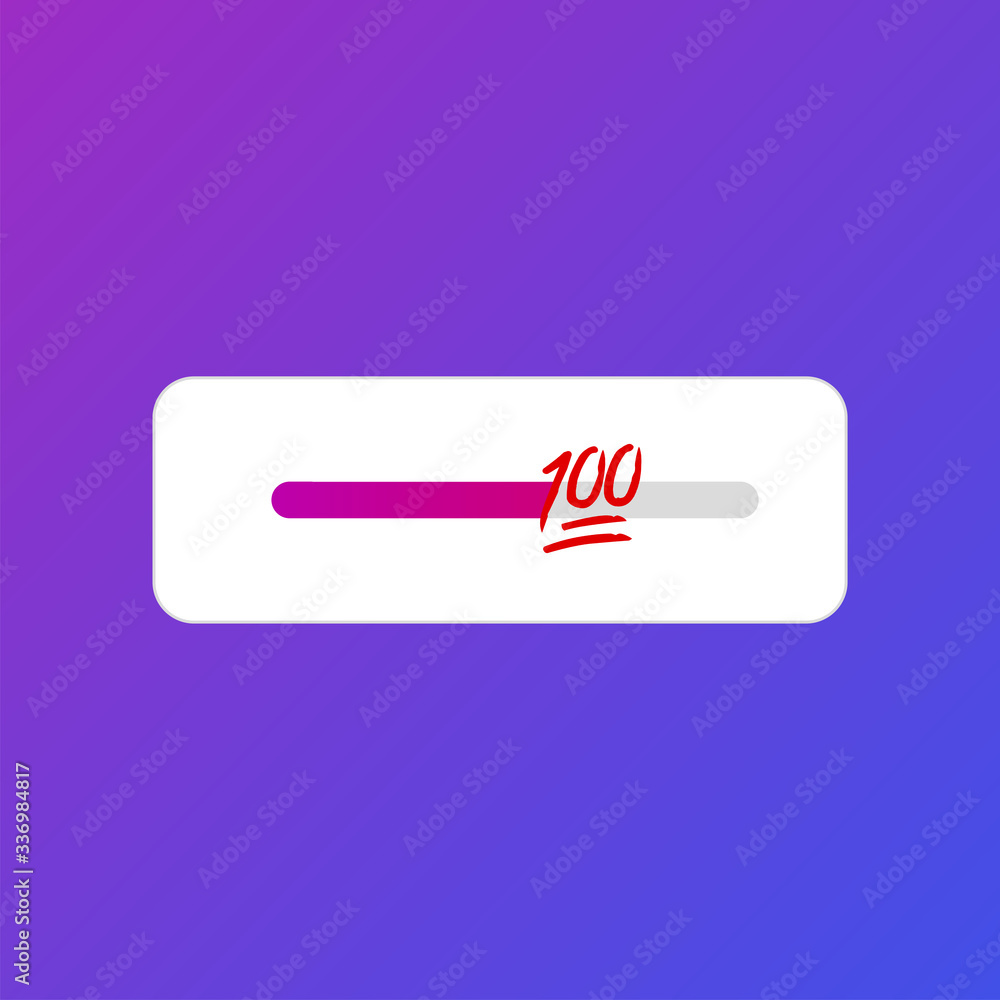 Vetor de Hundred points emoji slider icon. Red hundred symbol modern ...
