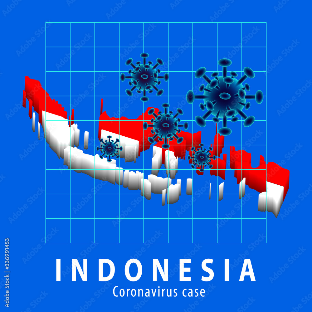 Coronavirus covid-19 map of indonesia vector illustration with map and ...