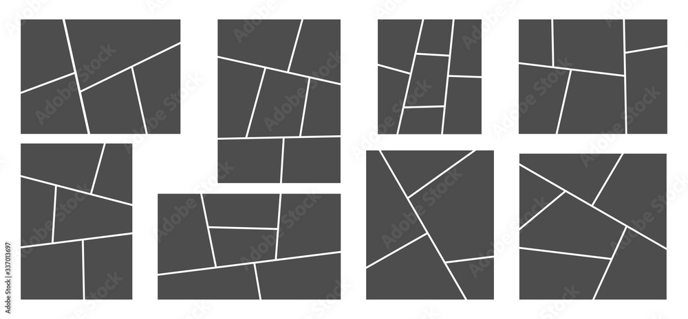 Pictures or photos frame collage. Comics page grid layout, abstract ...