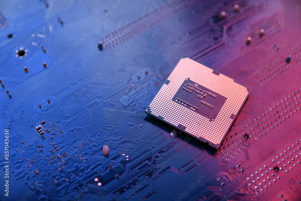 Circuit board. Technology background. Central Computer Processors CPU ...