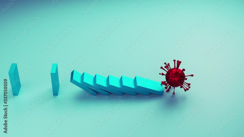Social distance concept. Safe distance stopping the domino effect as a ...
