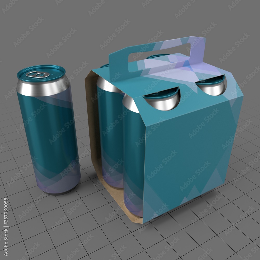 Beer cans in cluster pack with handle Stock 3D asset | Adobe Stock