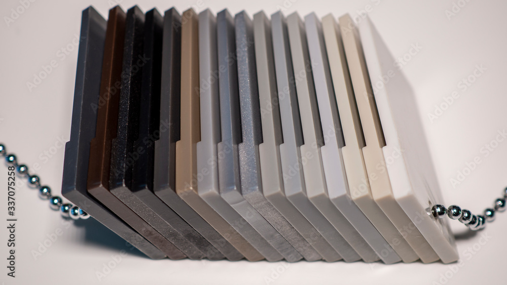 Plastic color swatches book. Sample colors catalogue for plastic ...