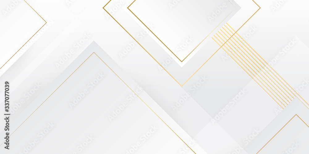 Abstract white and gold luxury geometric background. Illustration ...