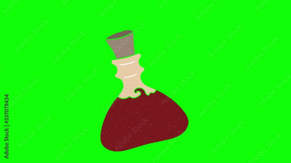 potion hand drawn green screen. floating loop animation Stock Video ...