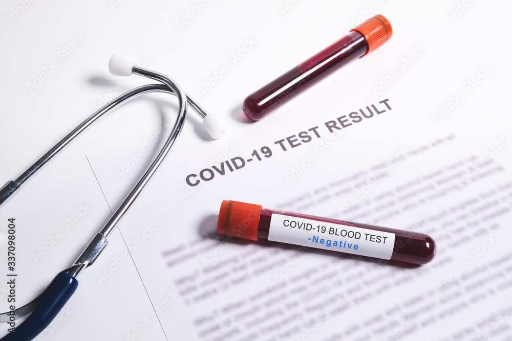 Negative blood test result for Coronavirus, rapid blood test for ...