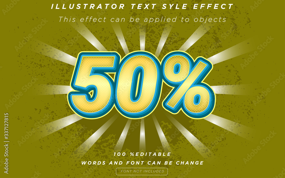 50 % text effect editable yellow gradient premium vector Stock Vector ...