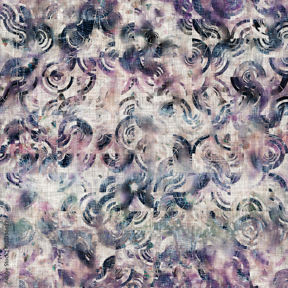 Seamless mixed media collage design in old aged worn look. Concentric ...